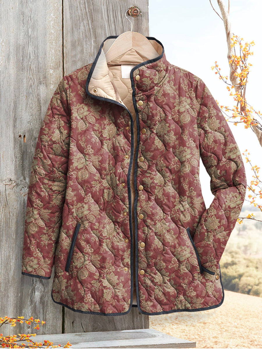 Bea - Retro Floral Print Women's Jacket – Harrisdale London